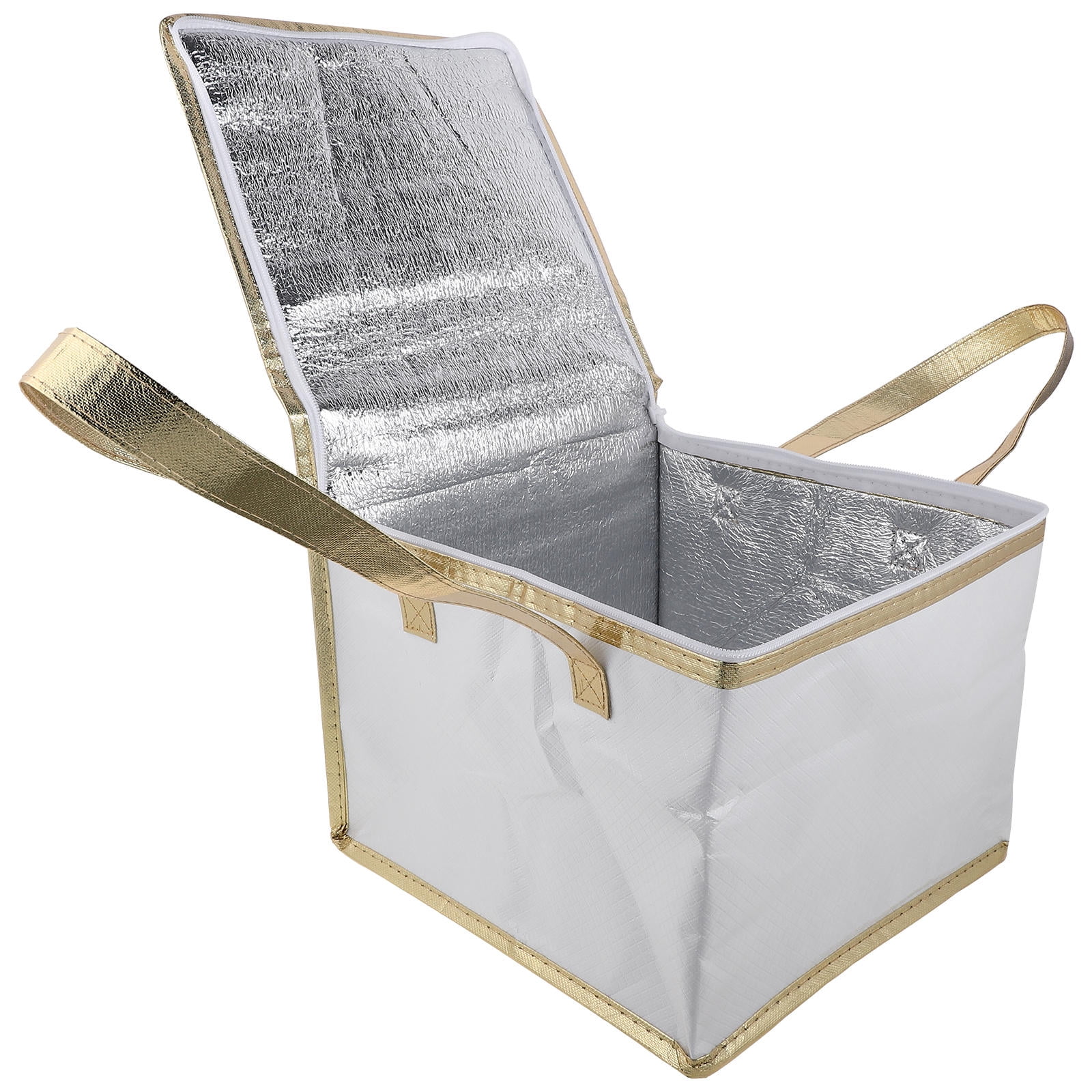 CATIEBYE Small Thermal Bag Insulated Thermal Food Storage Bag White ...