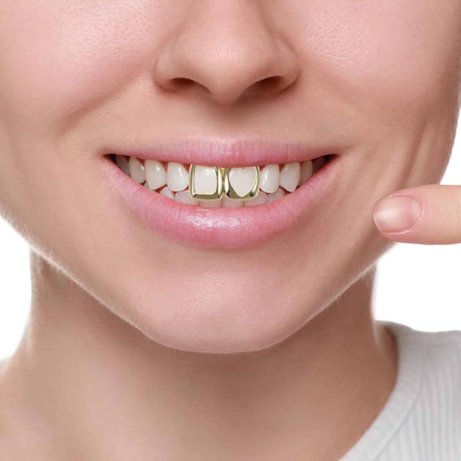 CATIEBYE 3Pack Mouth Grills for Women Golden Color Tooth Cap Smooth ...