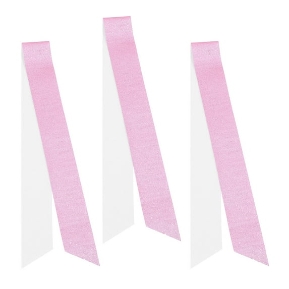 CATIEBYE Pink Blank Sash Women Polyester Glitter DIY Party Decor 3pcs ...