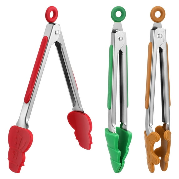 CATIEBYE 3Pcs Silicone Baking Tong Multi-function Cooking Tongs Easy to ...