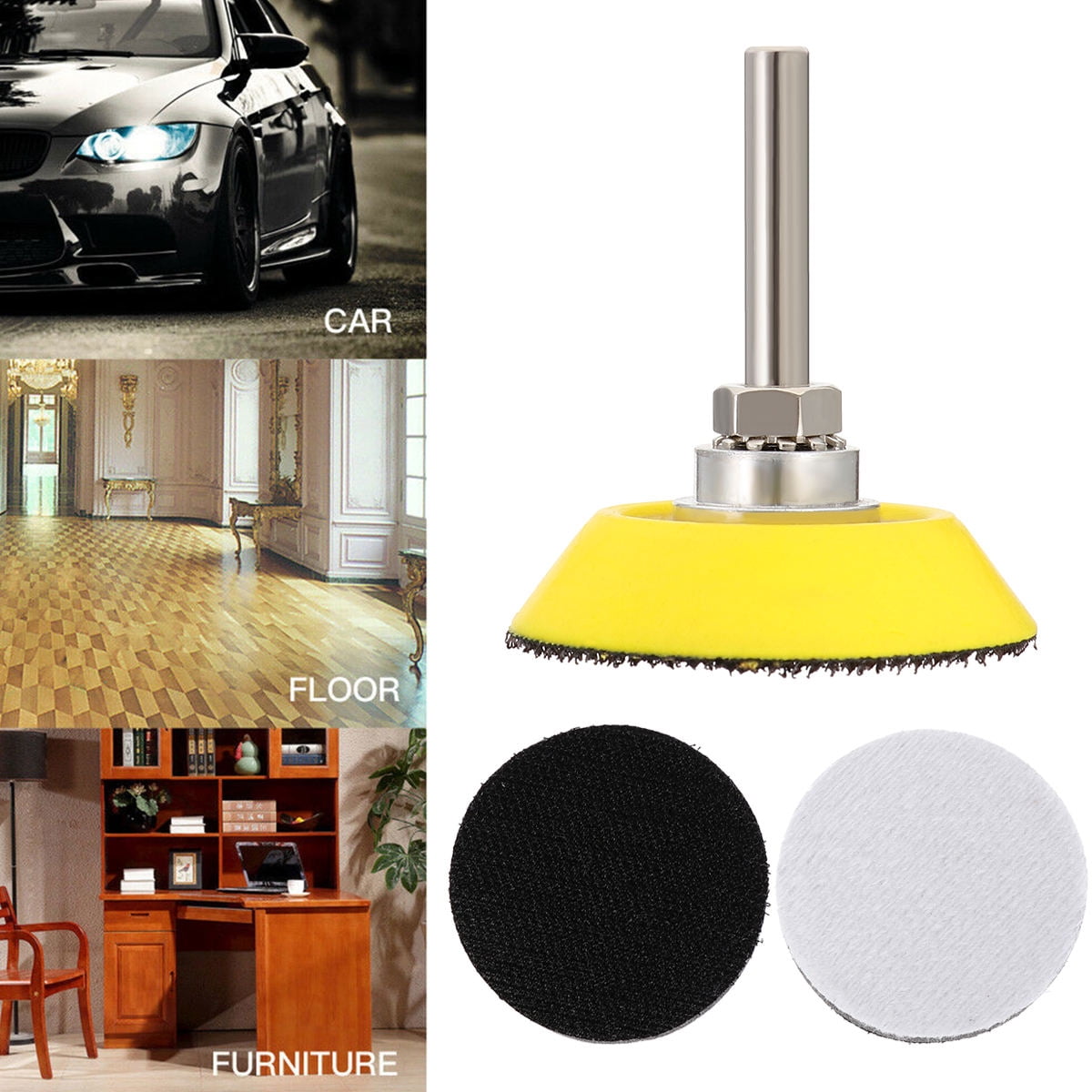 CATIEBYE 4 Pcs Yellow Sanding Pads for Air Grinders, Flocking ...