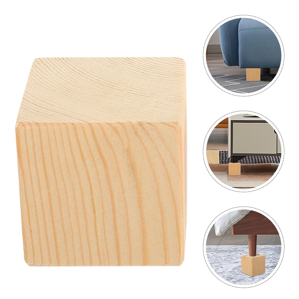 CATIEBYE 4Pcs Furniture Risers Khaki Wood Elevation for Table Legs 1 ...