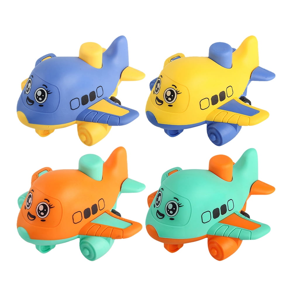 CATIEBYE 4Pcs Kids Airplane Toy Plastic Press-to-Operate Inertia Motion ...