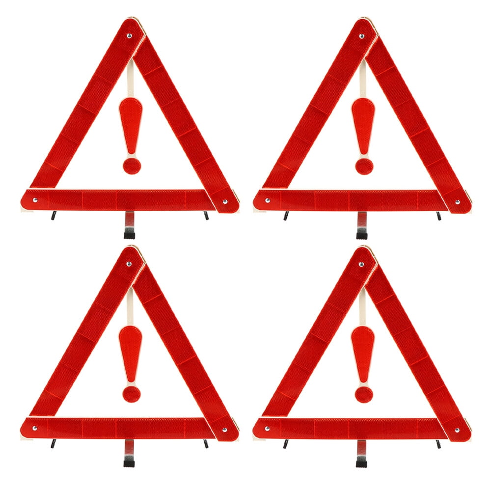 CATIEBYE 4Pcs Wind-resistant Warning Triangle Sign Plastic Assorted ...