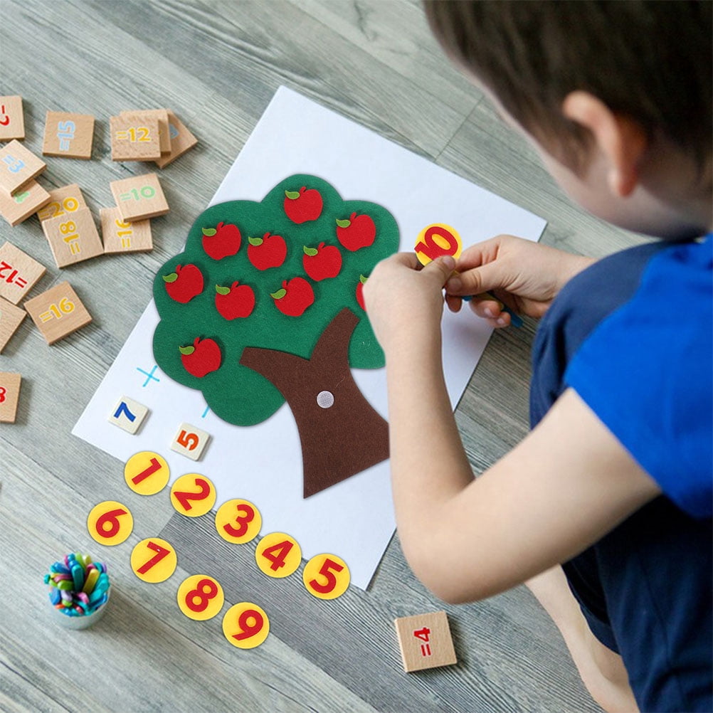 CATIEBYE 4Set Felt Apples Kindergarten Toy Design for Math Area Tool ...