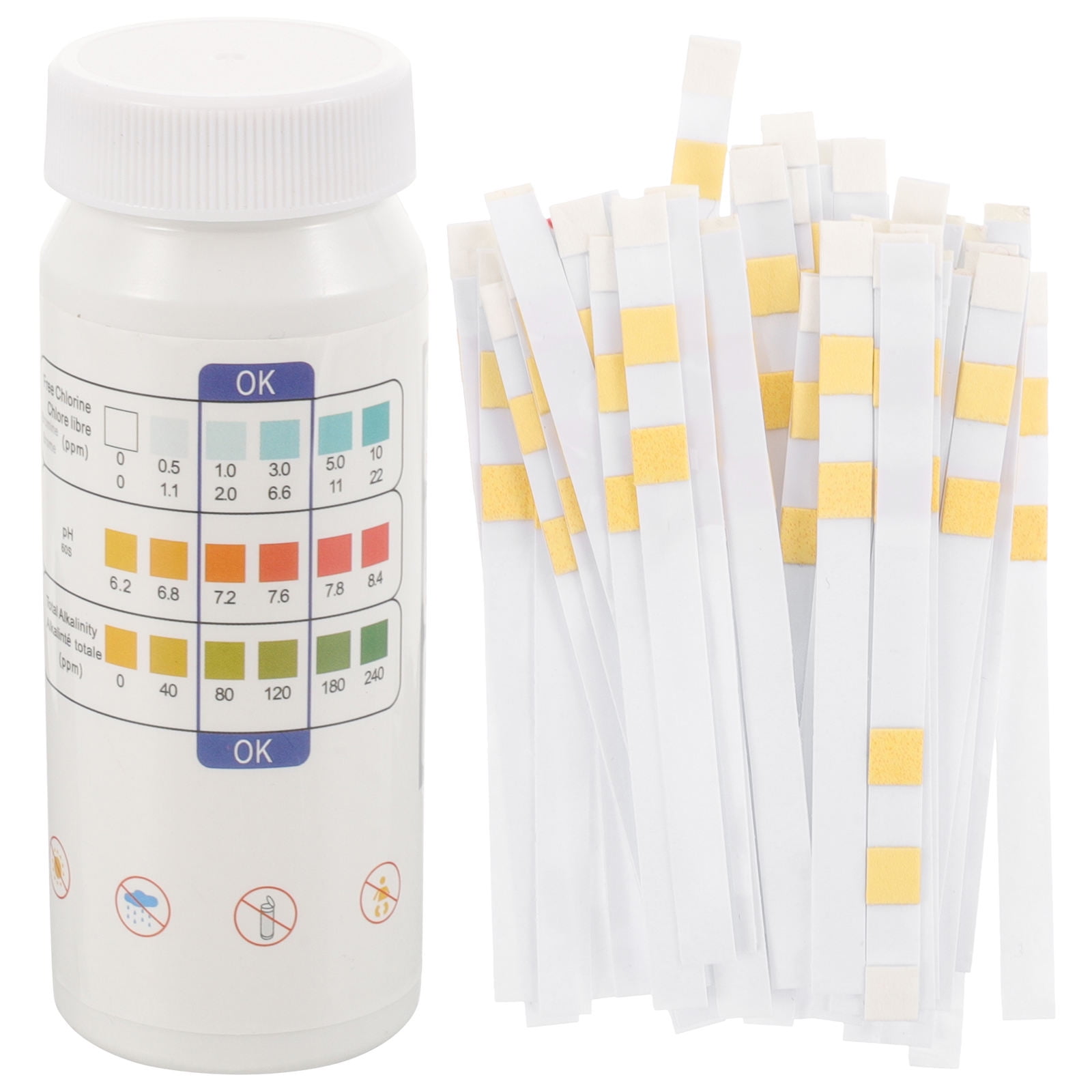 CATIEBYE 50Pcs 3 in 1 Water Test Paper Strip for PH Alkalinity Testing ...