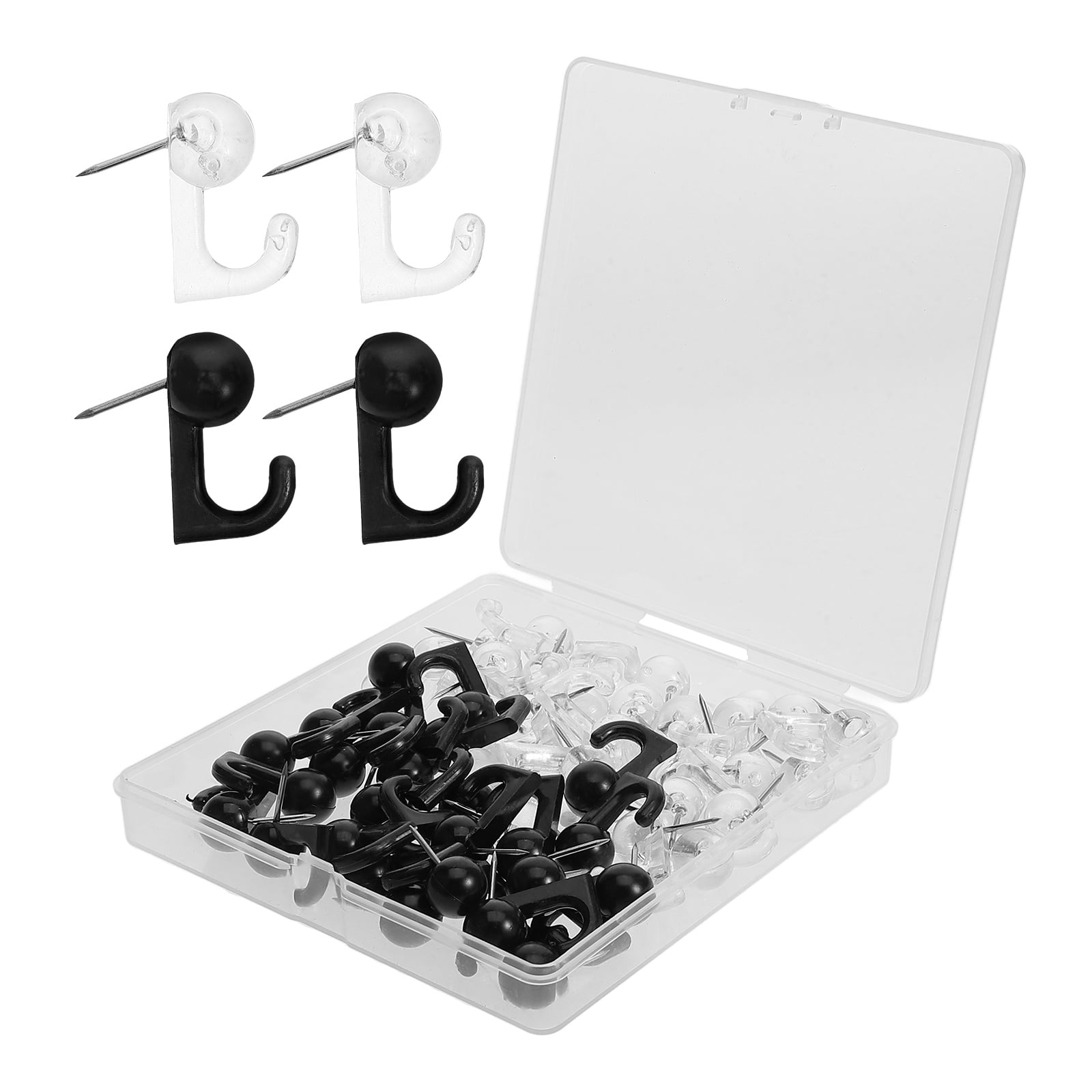 CATIEBYE 50Pcs Black Thumbtacks Round for Bulletin Board Use and Paper ...