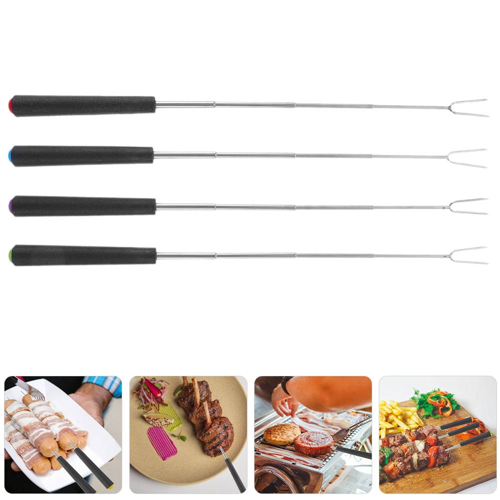 CATIEBYE 5Pcs Blue Bbq Forks Abs Material For Camping And Bonfires With ...