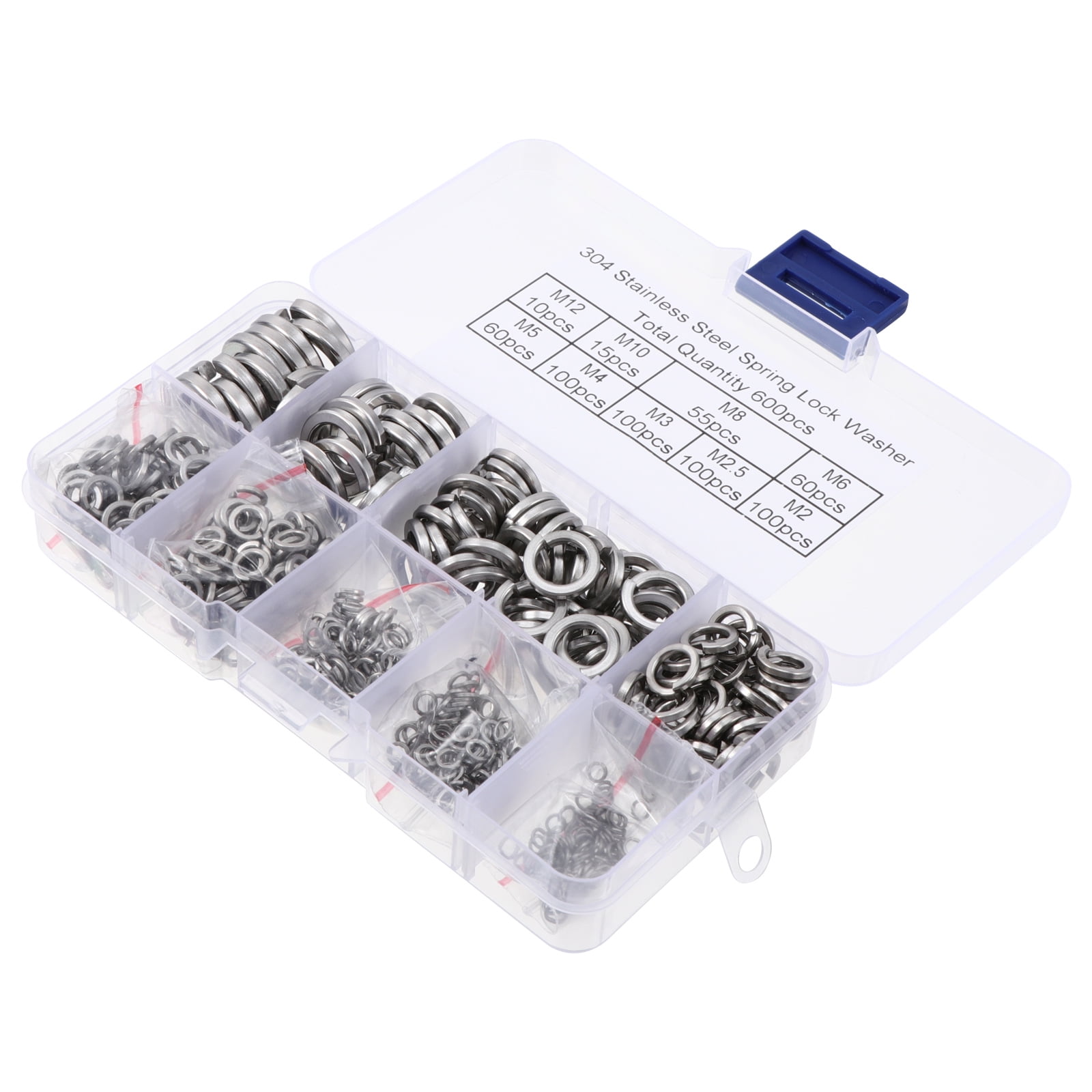 CATIEBYE 600Pcs Stainless Steel Split Lock Washer Set with Spring ...