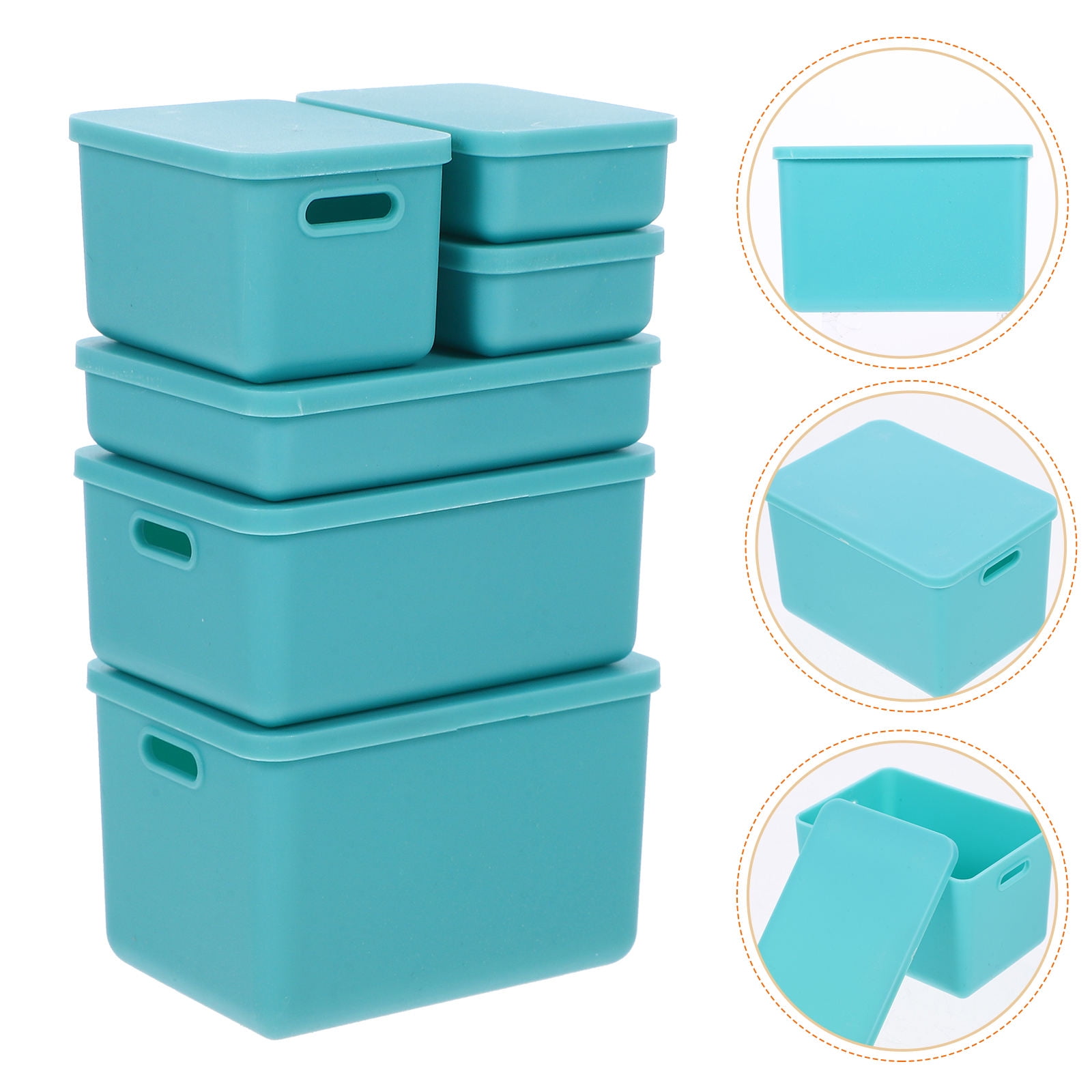 CATIEBYE 6Pcs Mini Containers with Lids 2.5X1.8X1.6in Plastic Storage ...