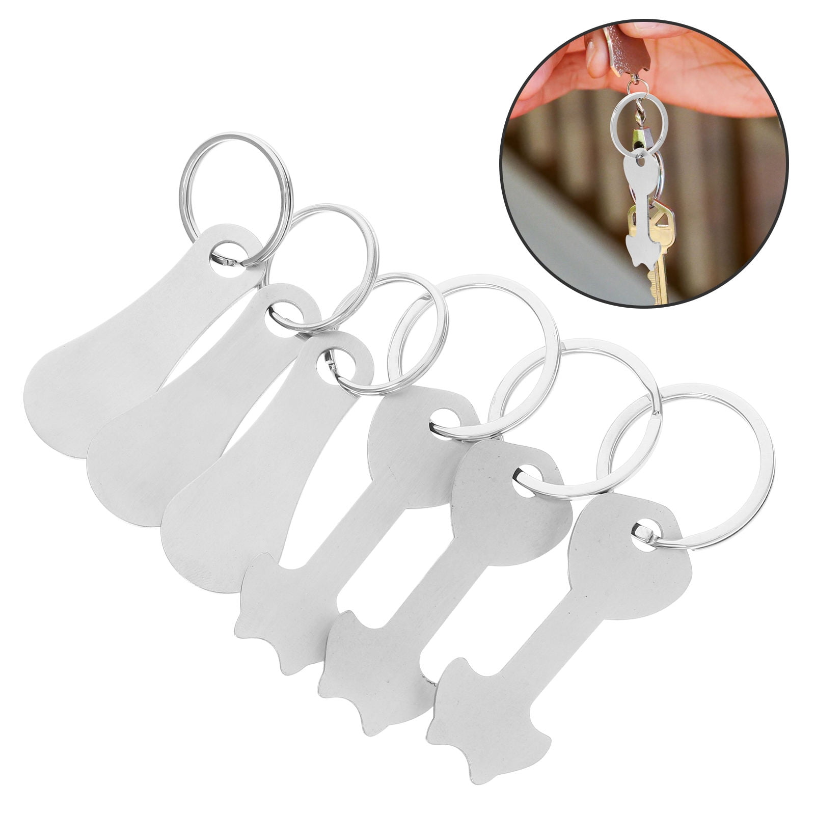 CATIEBYE 6Pcs Shopping Trolley Token Key Ring Practical Design ...
