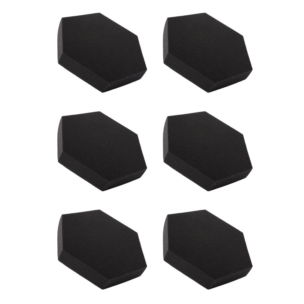 CATIEBYE 6Pcs Sound Proof Wall Panels Black Hexagonal Acoustic Board ...