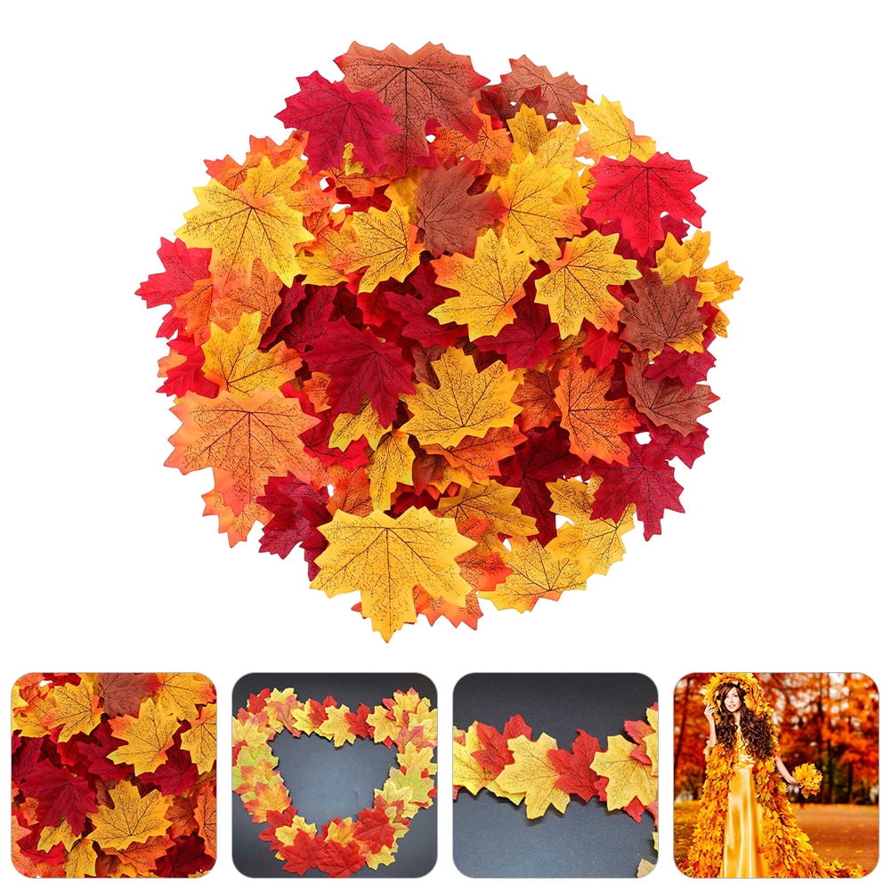 CATIEBYE 800Pcs Fake Autumn Leaves Assorted Color for Party Decoration ...