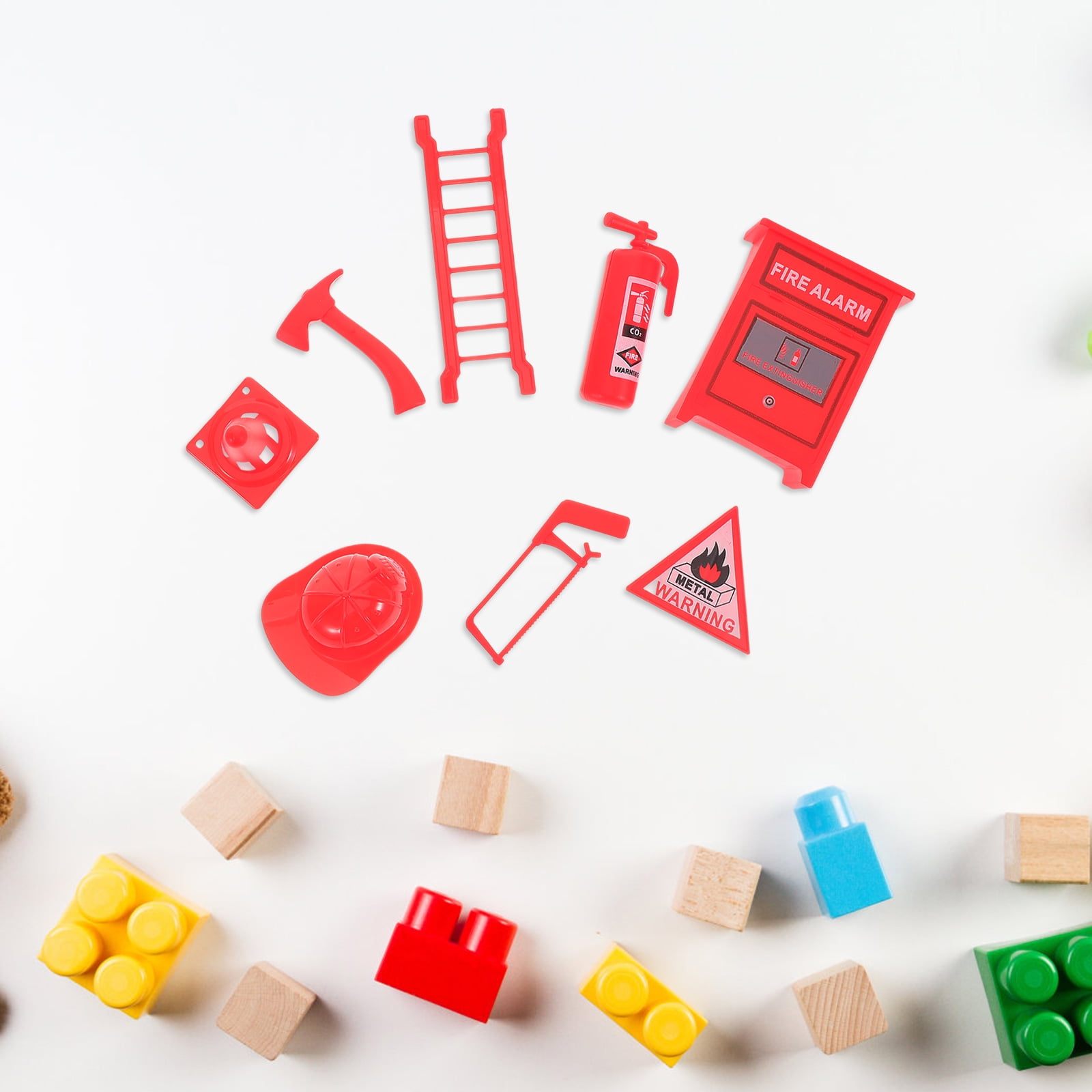 CATIEBYE 8Pcs Firefighter Playset Miniature Fire Extinguisher Ladder ...