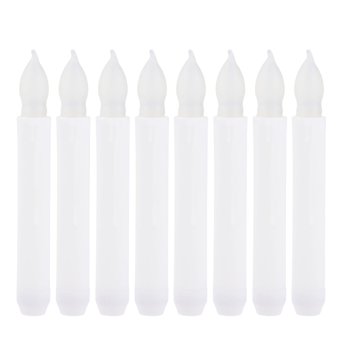 CATIEBYE 8Pcs LED Candle Lamp White Slim Plastic PP Led Window Candles ...