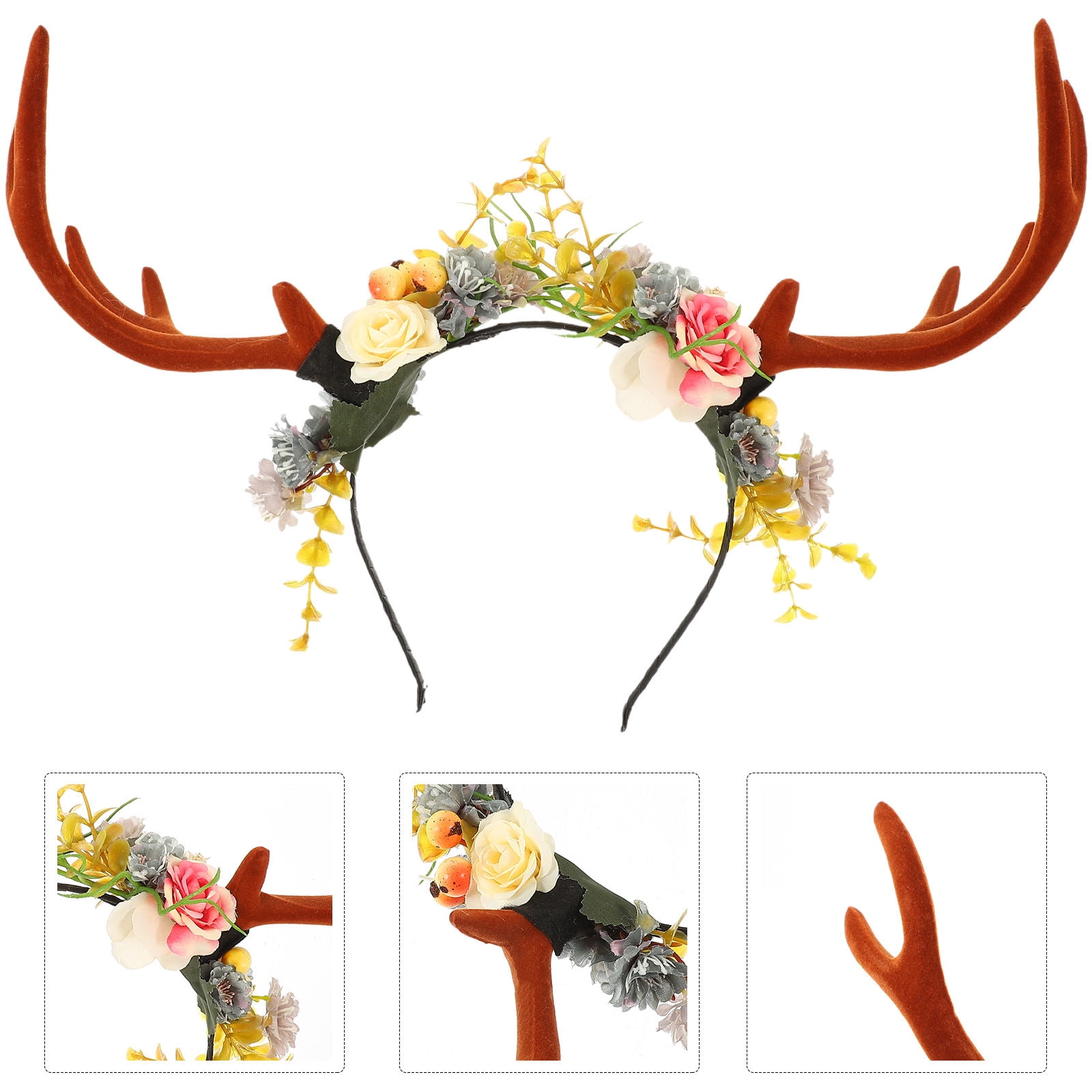 CATIEBYE Antlers Headpiece with Flocking Material Deer Horn Hairband ...