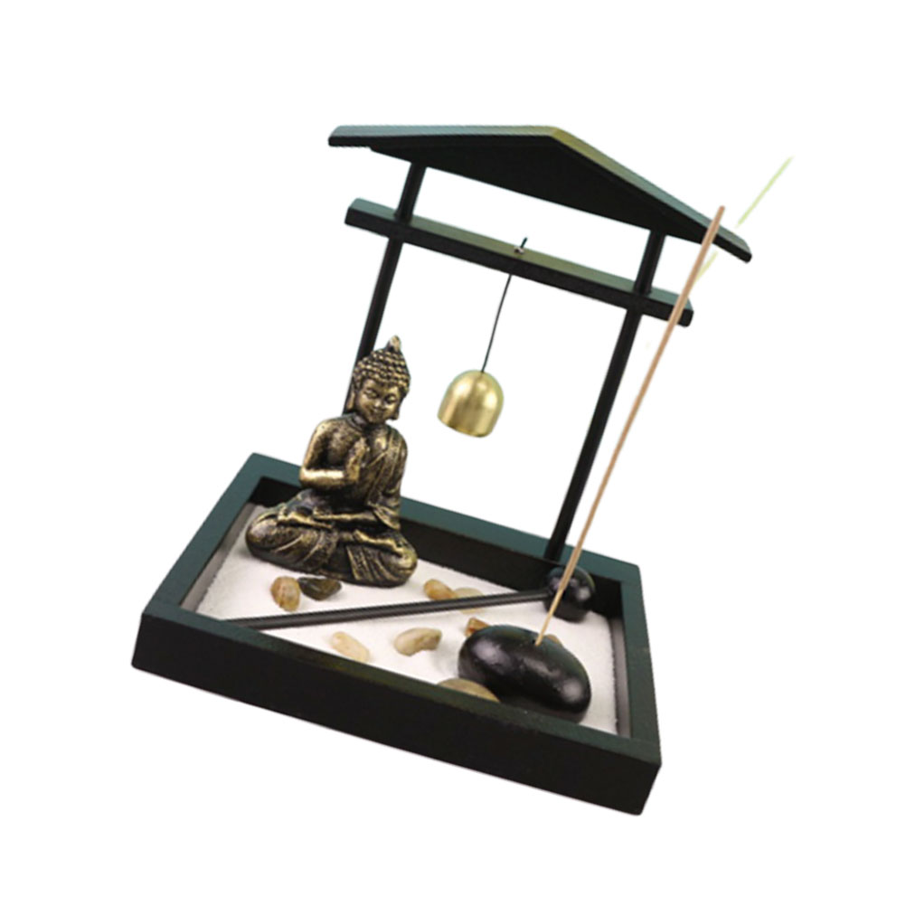 CATIEBYE Buddha Statue Sand Tray 15*14*13cm Resin Wood Fidget Toy ...