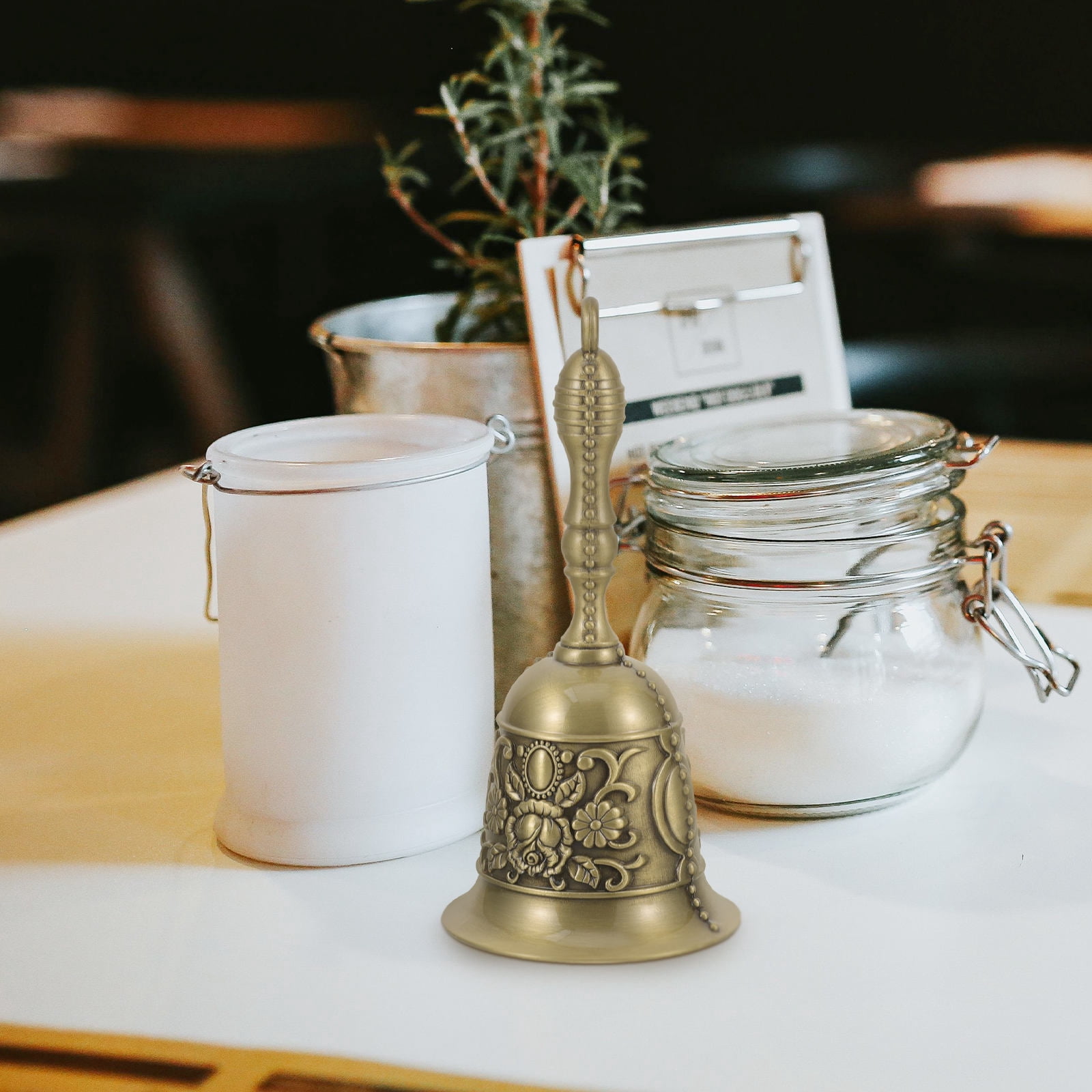 CATIEBYE Sturdy Coffee Retro Metal Hand Bell with Handle for Restaurant ...