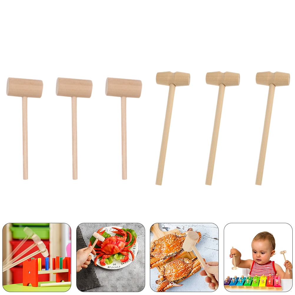 CATIEBYE Crab Mallets 40Pcs Mini Seafood Wooden Hammers for Crab Cake ...
