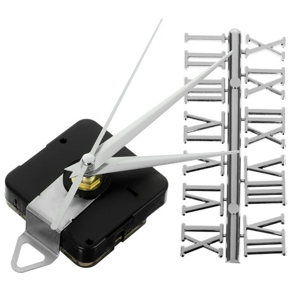 CATIEBYE Clock Mechanism Kit Roman Wall Clock Silver Plastic 1 Set ...
