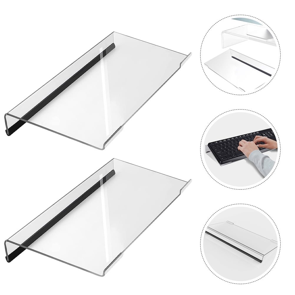 CATIEBYE White Acrylic Keyboard Holder Ergonomic Tray for Computer ...
