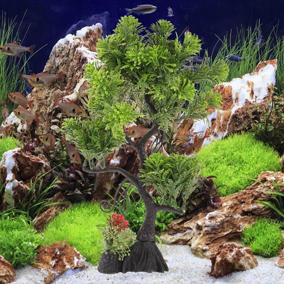 CATIEBYE Fish Tank Decorations Trees Multi Plastic Home Decoration ...