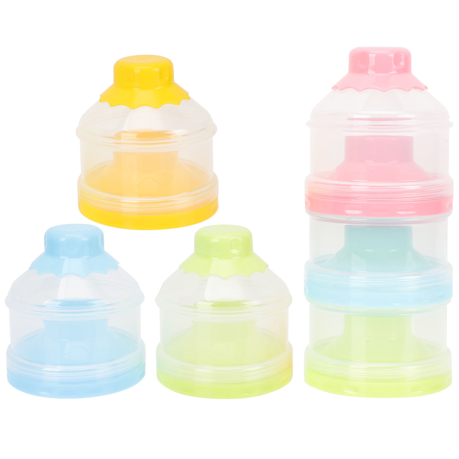 CATIEBYE Formula Storage 2Pcs Yellow 3 Layer Design Milk Powder Box for ...