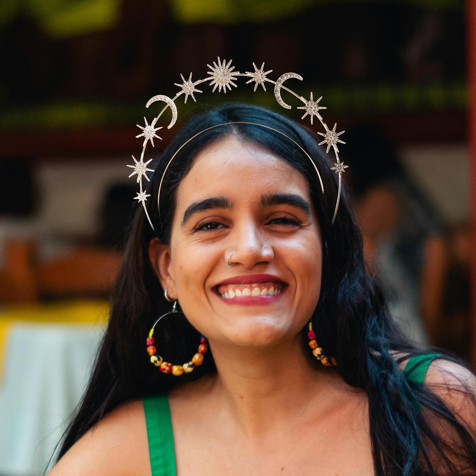 CATIEBYE Goddess Crown Star Headpiece Double Layer Bridal Headwear Zinc ...