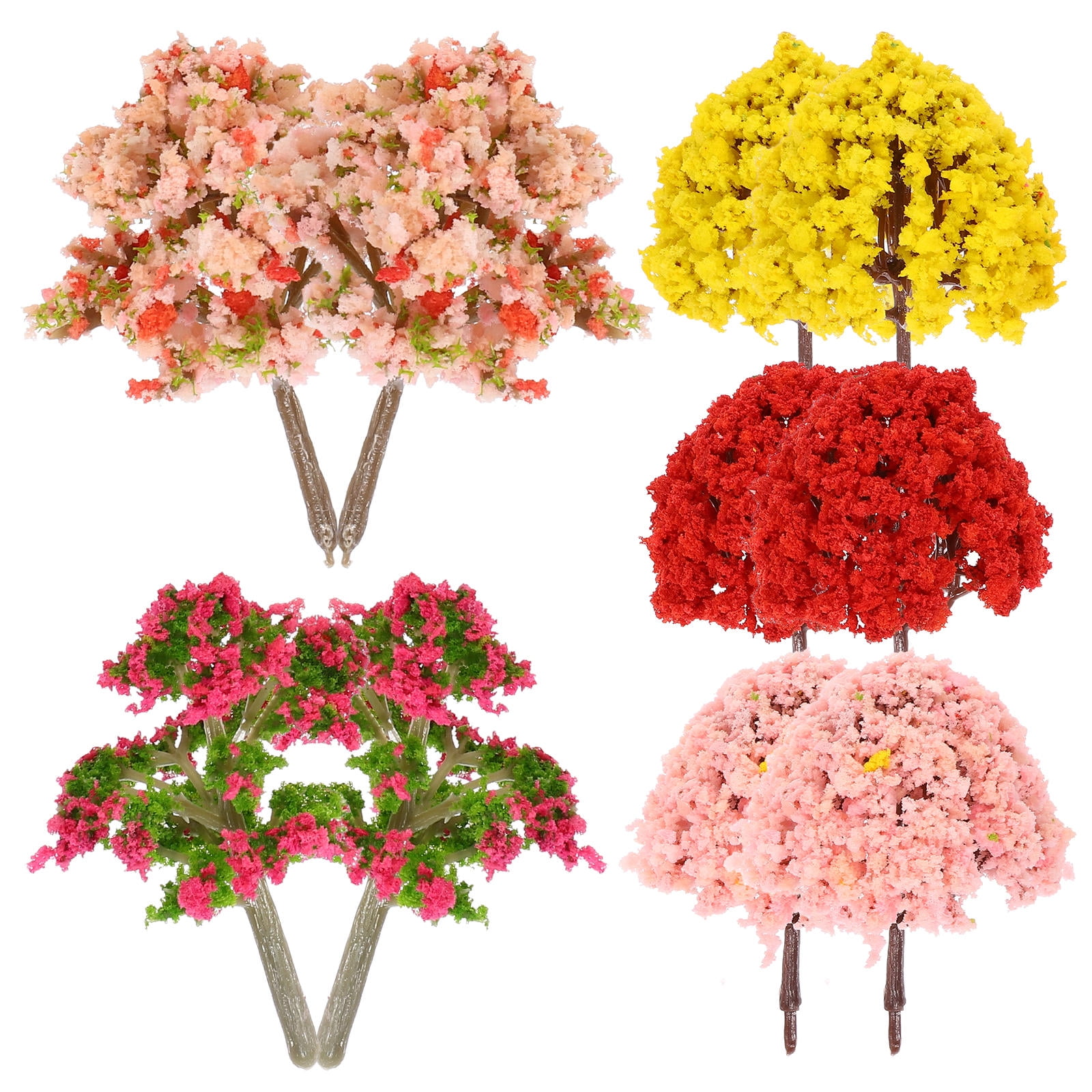 CATIEBYE PVC Simulation Tree Model for Display Use Assorted Color 10Pcs ...