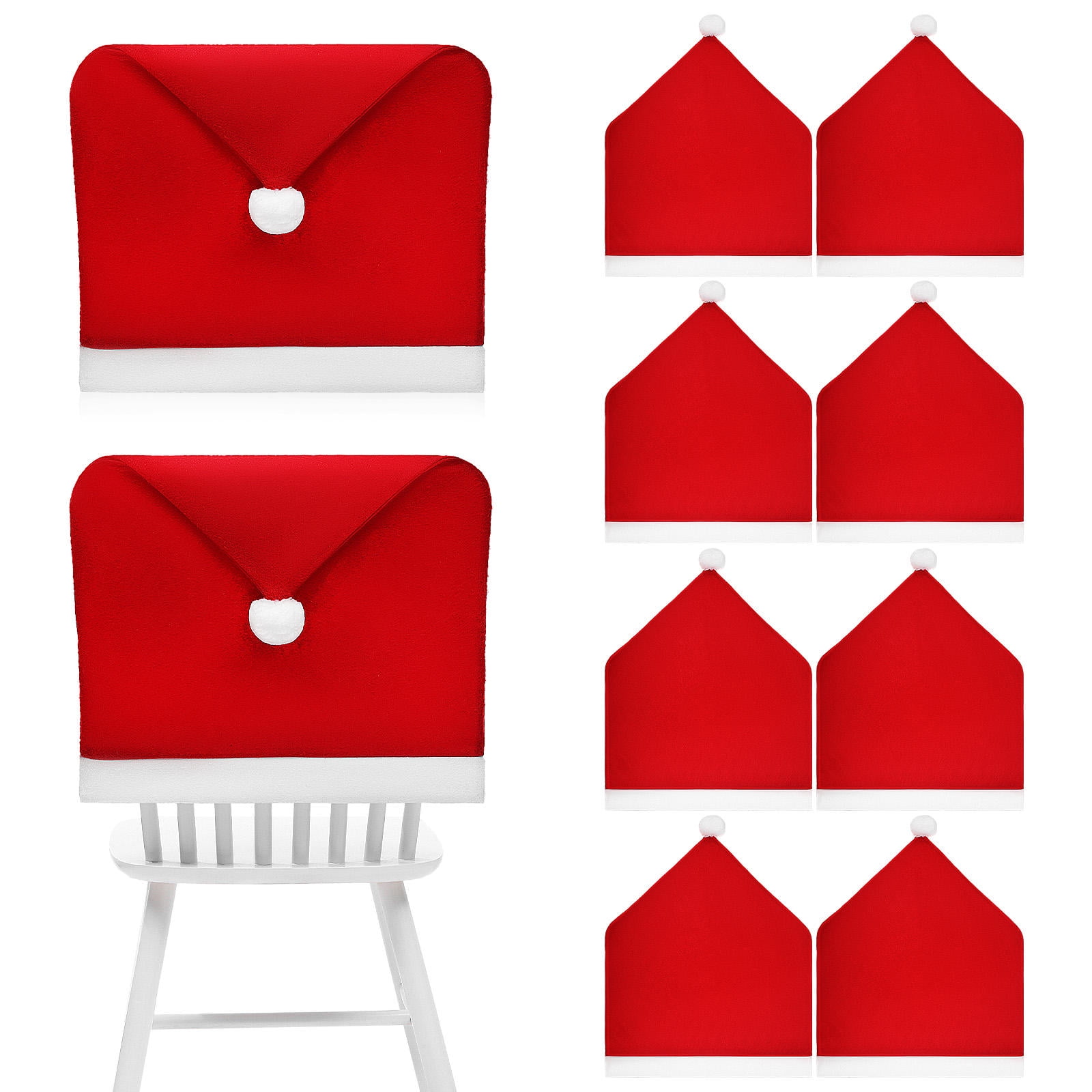 CATIEBYE Banquet Chair Covers Red Non-Woven Fabric 10Pcs 23.6X19.7X0 ...