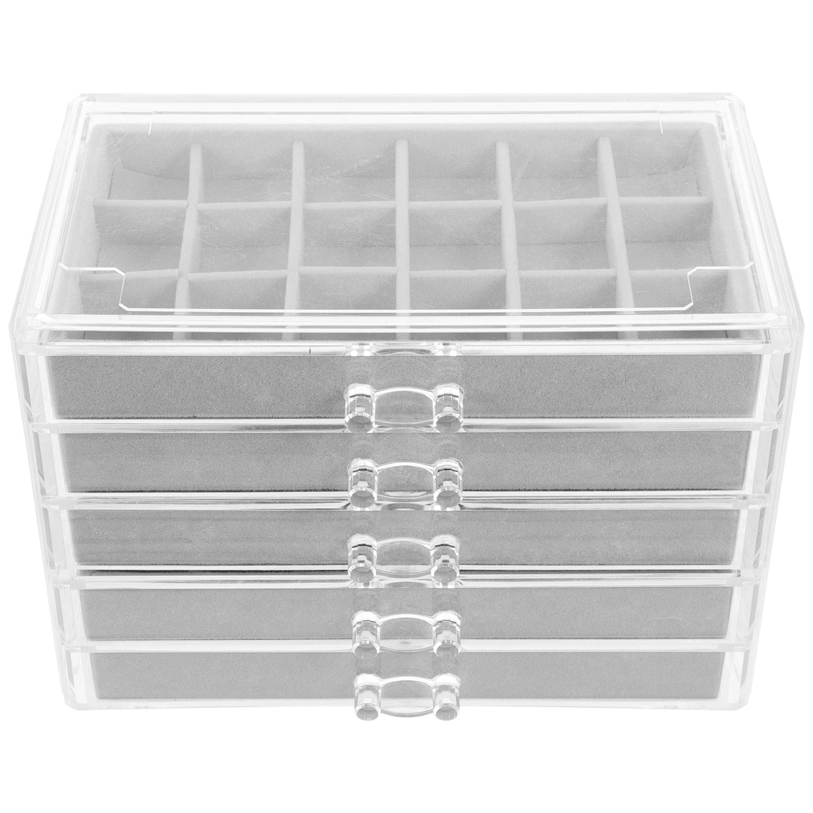 CATIEBYE Acrylic Rock Display Organizer Box with Removable Divider and ...