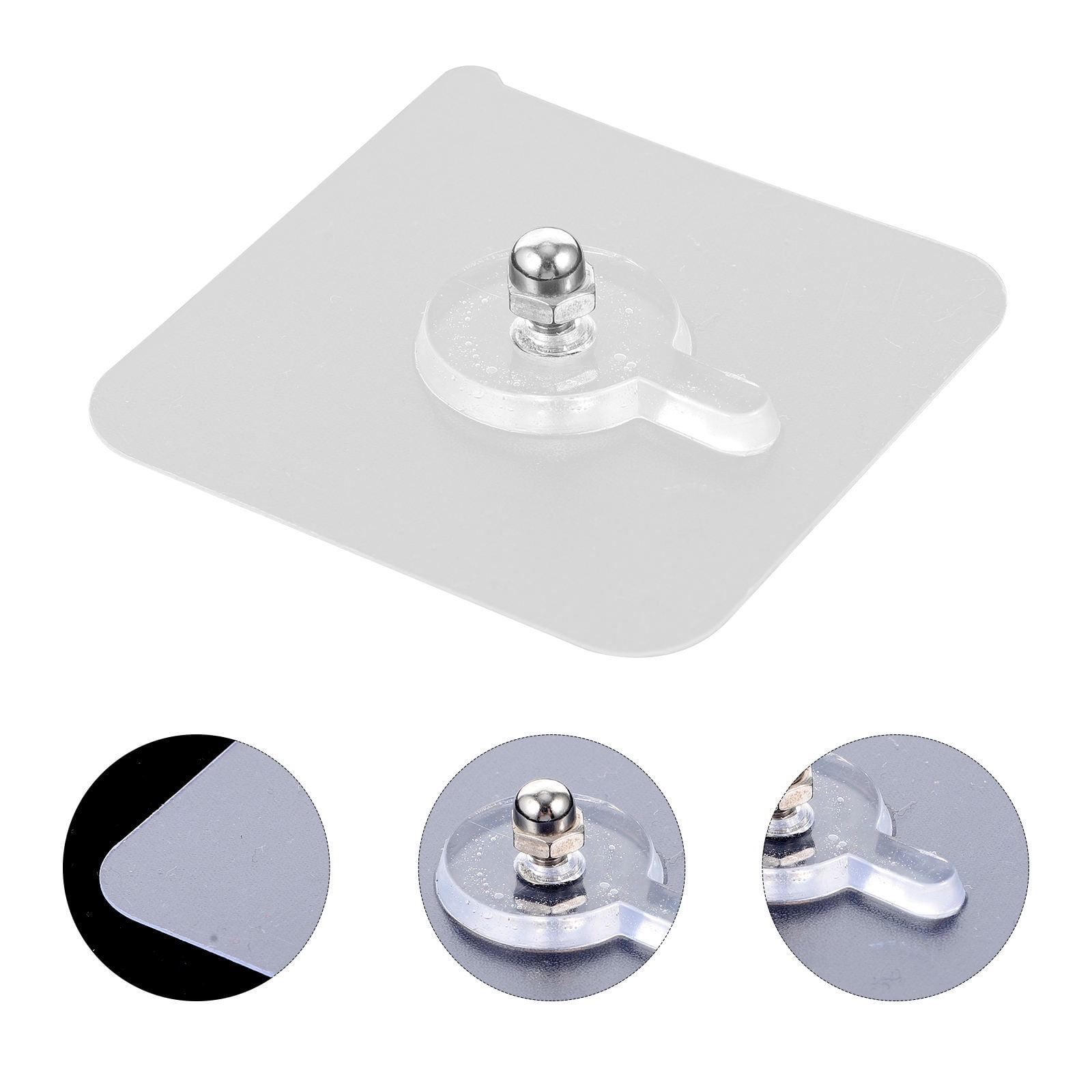 CATIEBYE Sticky Picture Hangers 12Set Screw Stickers Transparent Square ...