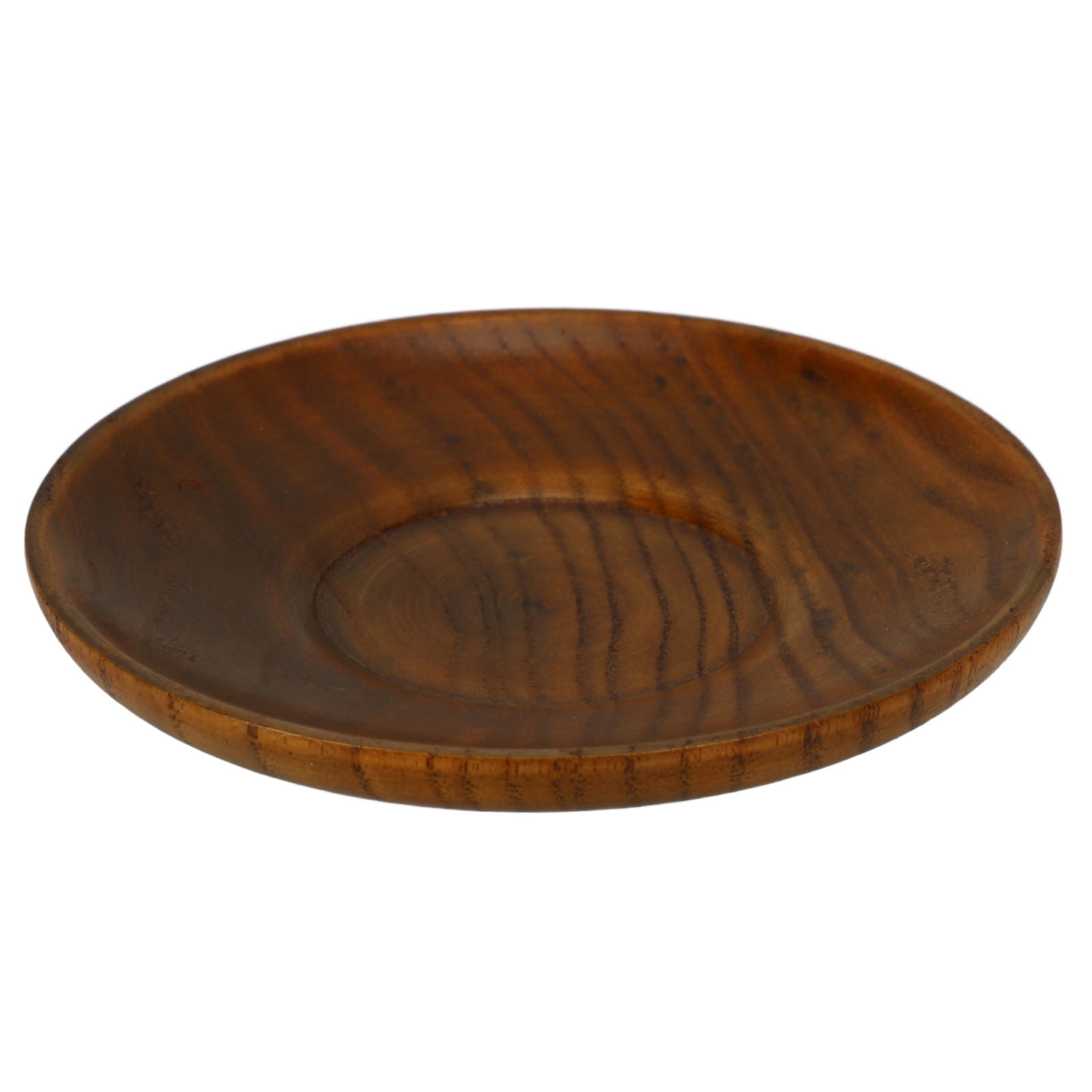 CATIEBYE Wood Sauce Dish Round Shaped Plate Coffee Wooden Multi ...