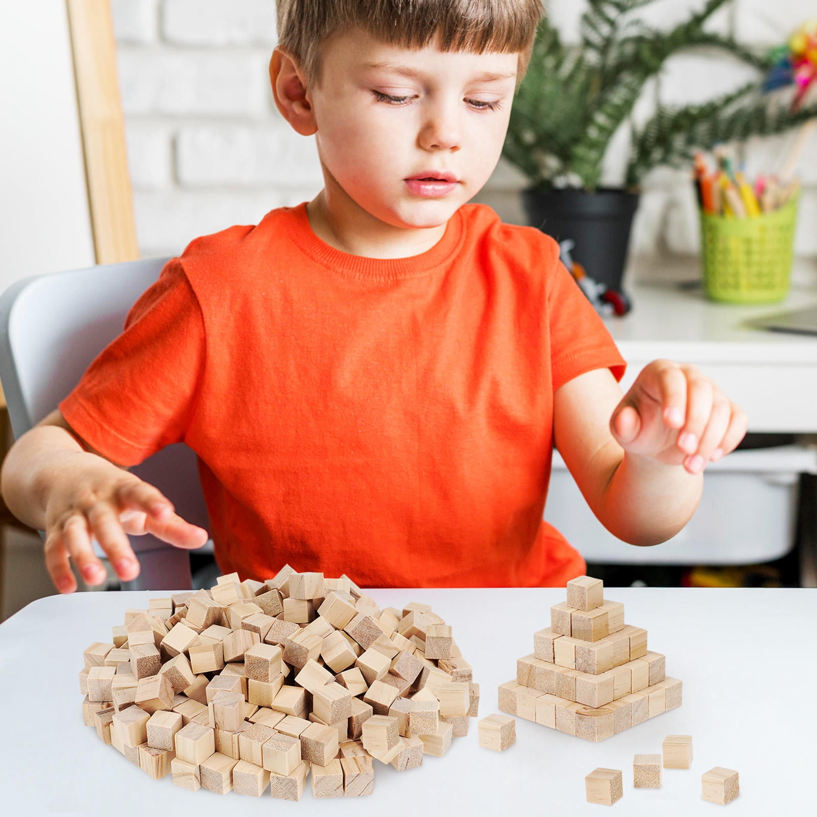 CATIEBYE Pine Wood Craft Cubes 300 Pieces Smooth Easy to Connect for ...