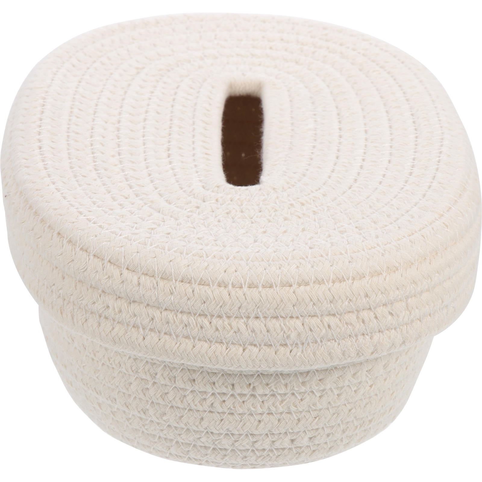 CATIEBYE Woven Cotton Rope Tissue Box Oval Paper Towel Storage for ...
