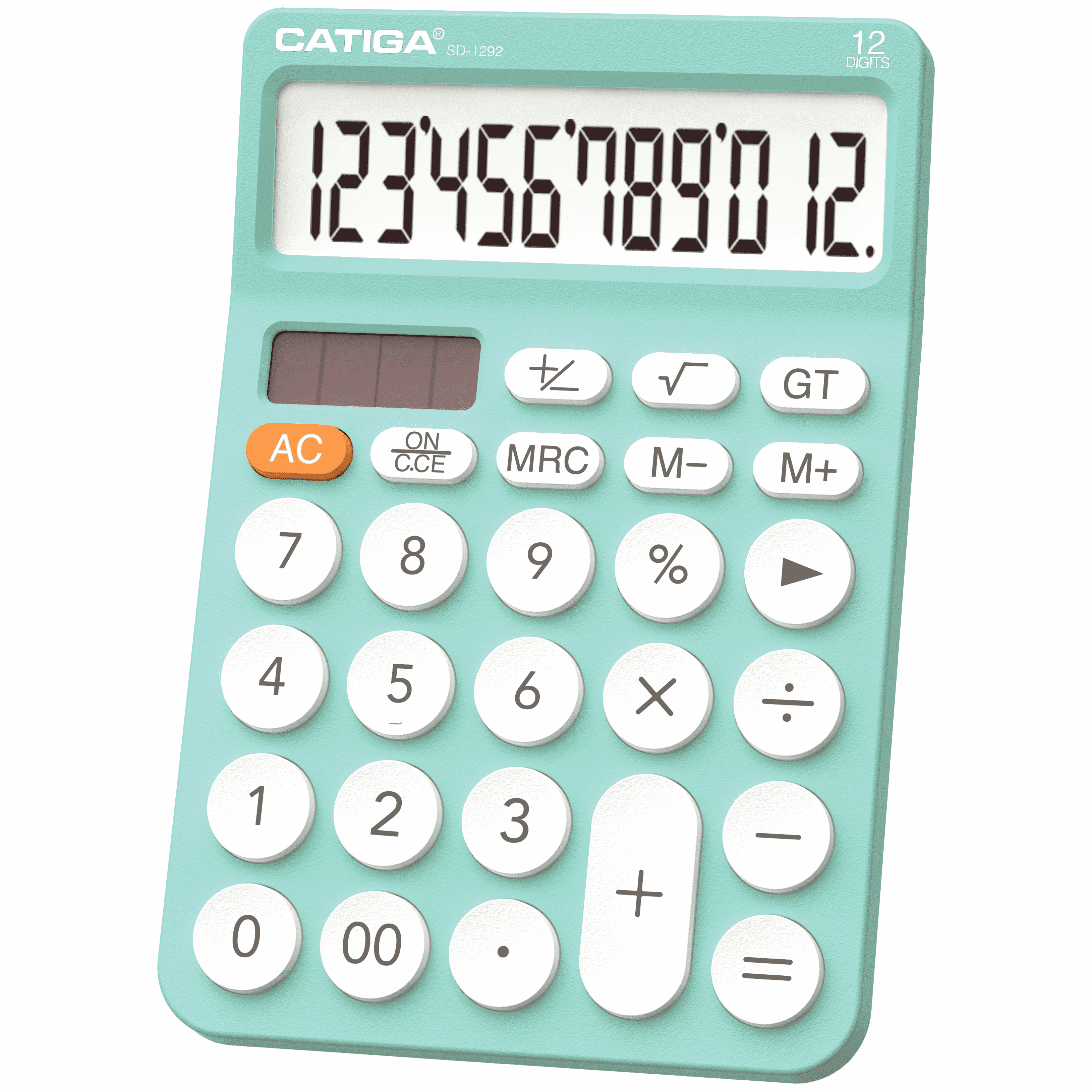 CATIGA 12 Digit Desktop Calculator with Large LCD Display, Round Design ...