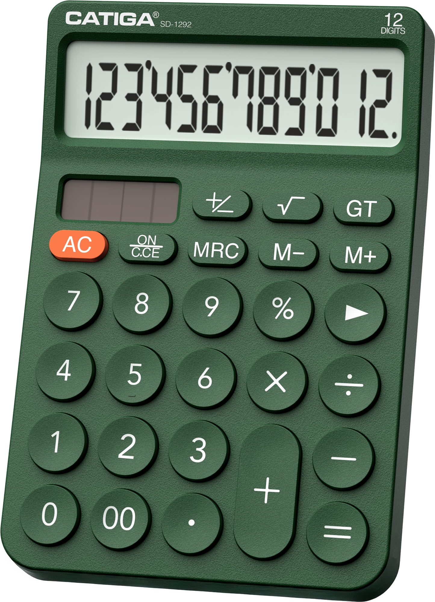 CATIGA 12 Digit Desktop Calculator with Large LCD Display, Round Design Big Button, Dual Power ...