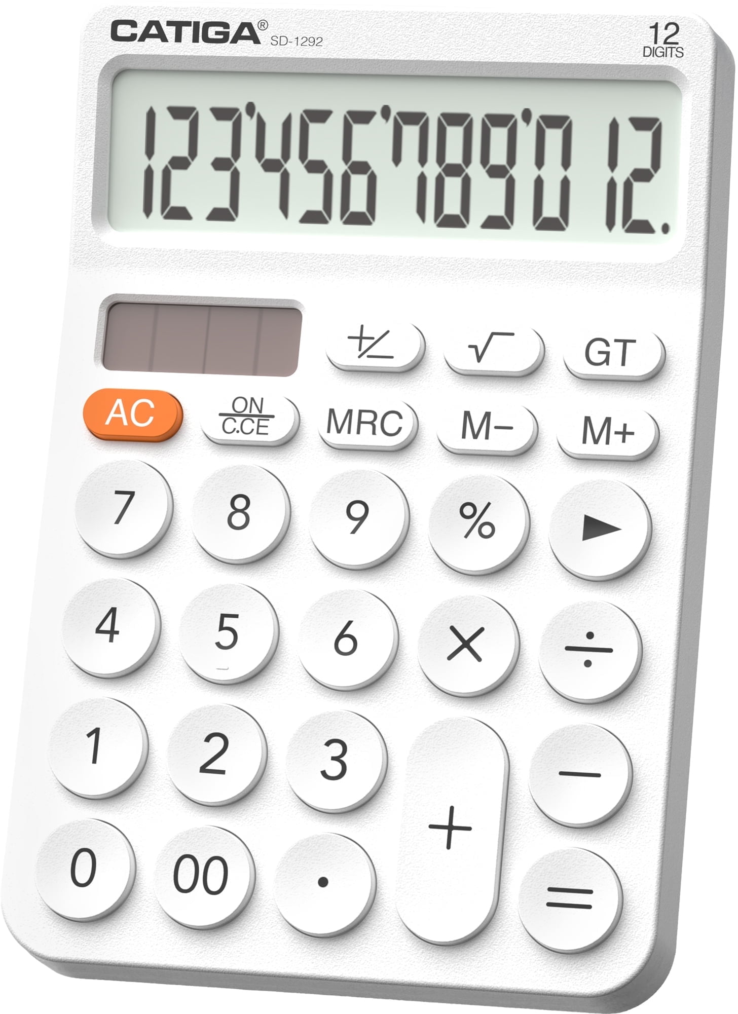 CATIGA 12 Digit Desktop Calculator with Large LCD Display, Round Design ...