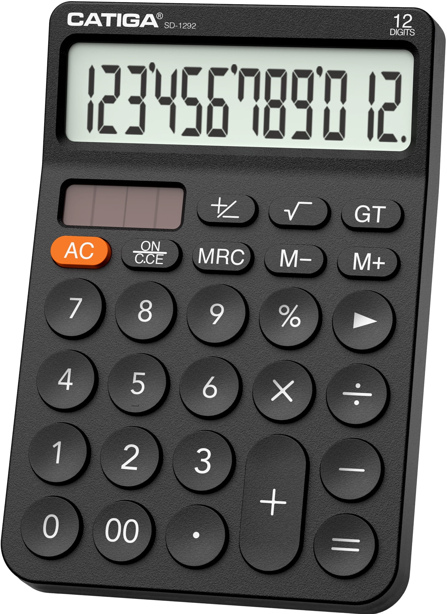 CATIGA 12 Digit Desktop Calculator with Large LCD Display, Round Design ...
