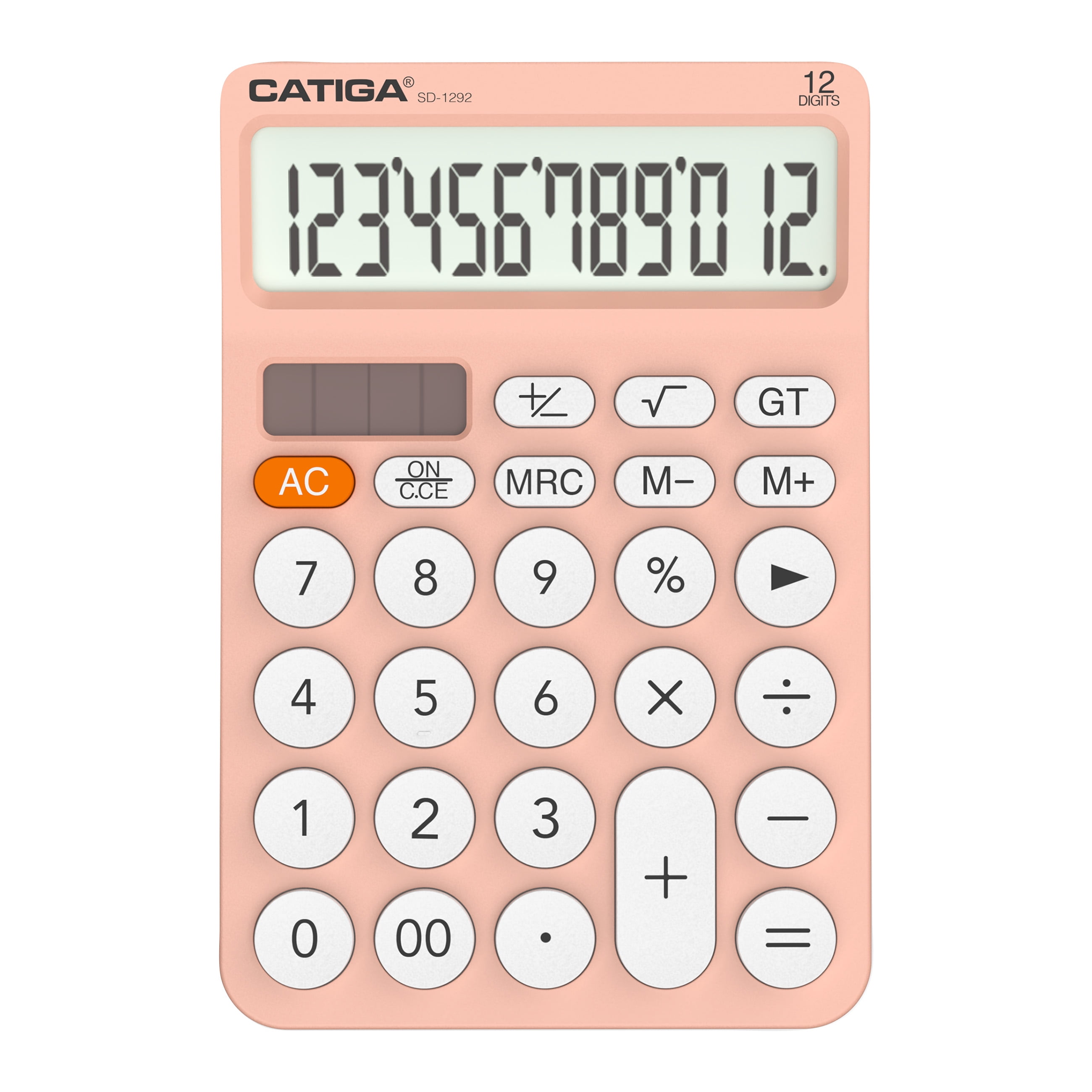 CATIGA 12 Digit Desktop Calculator with Large LCD Display, Round Design ...