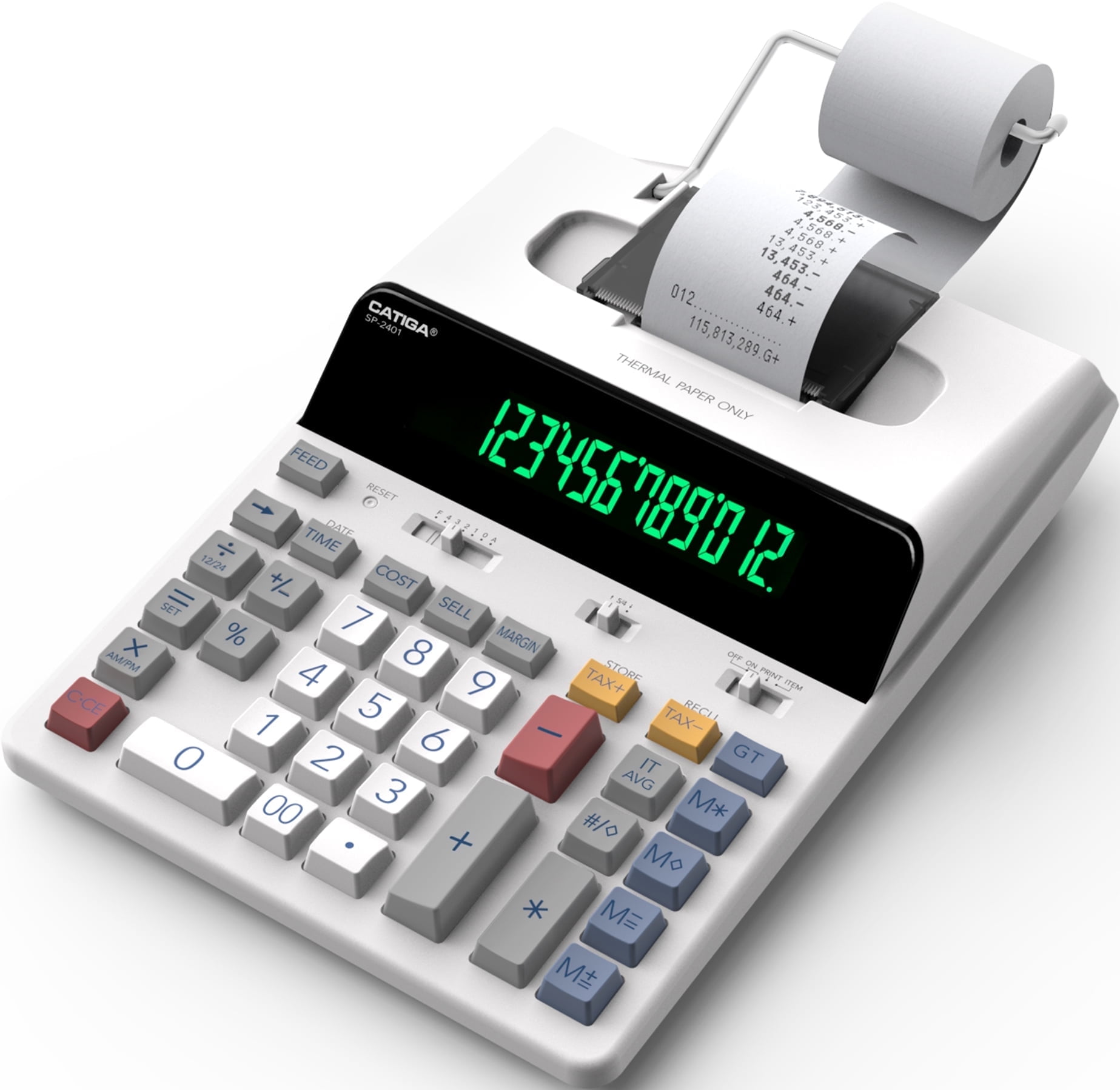 CATIGA 12 Digit Thermal Printing Calculator with Tape Print Out, Ink ...