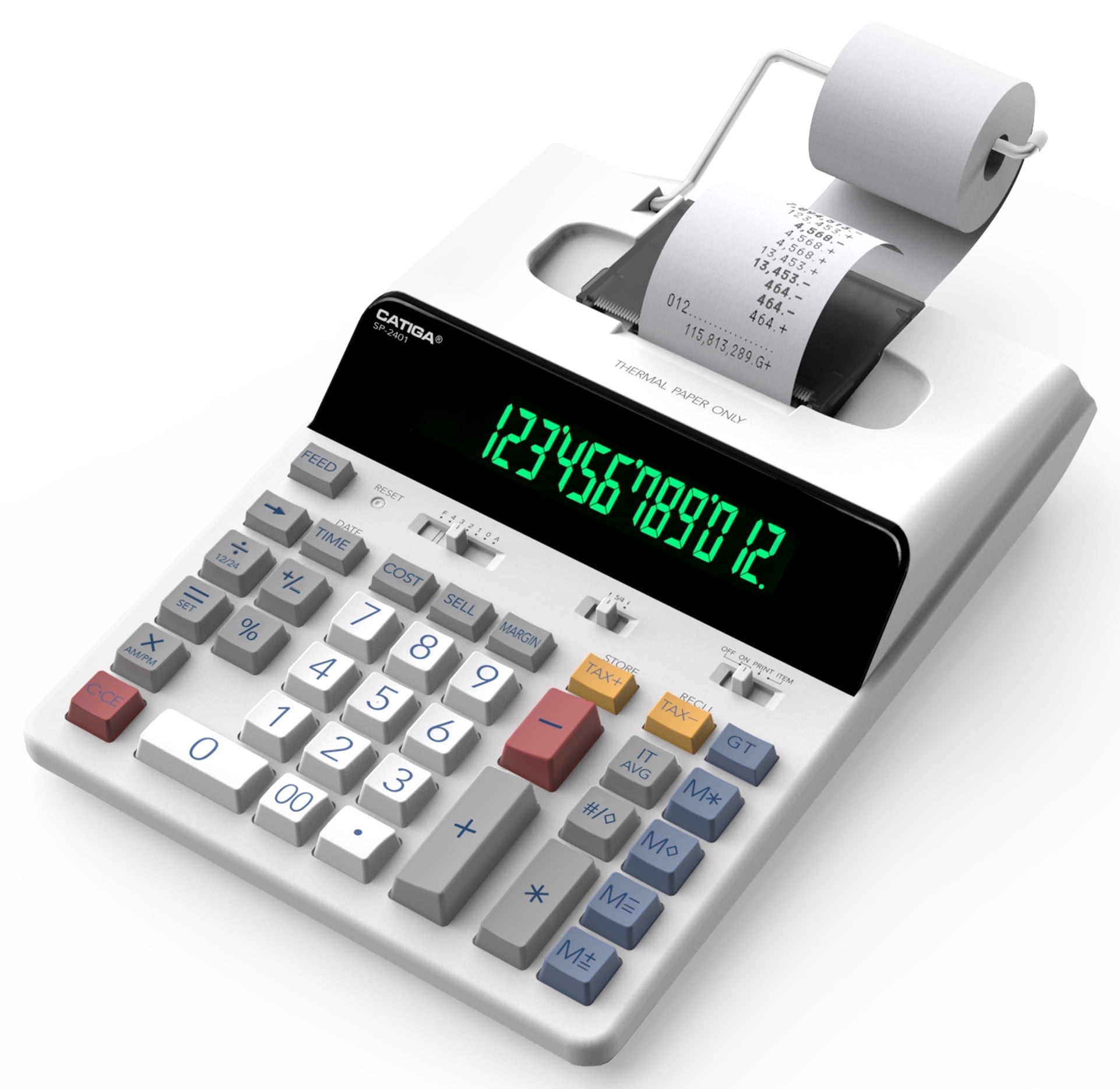 CATIGA 12 Digit Thermal Printing Calculator with Tape Print Out, Ink ...