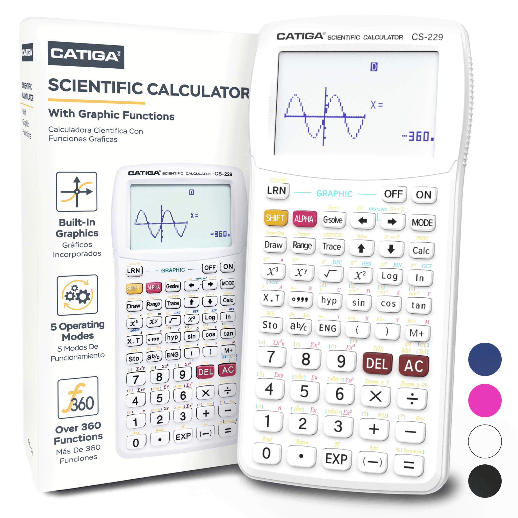 CATIGA CS-229 Electronics Scientific Calculator with Graphic Functions ...