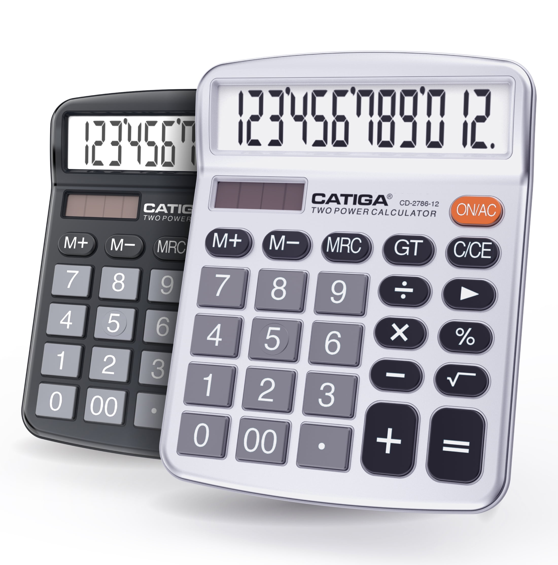 CATIGA Desktop Calculator (2 Pack) 12 Digit with Large LCD Display and Sensitive Button ...