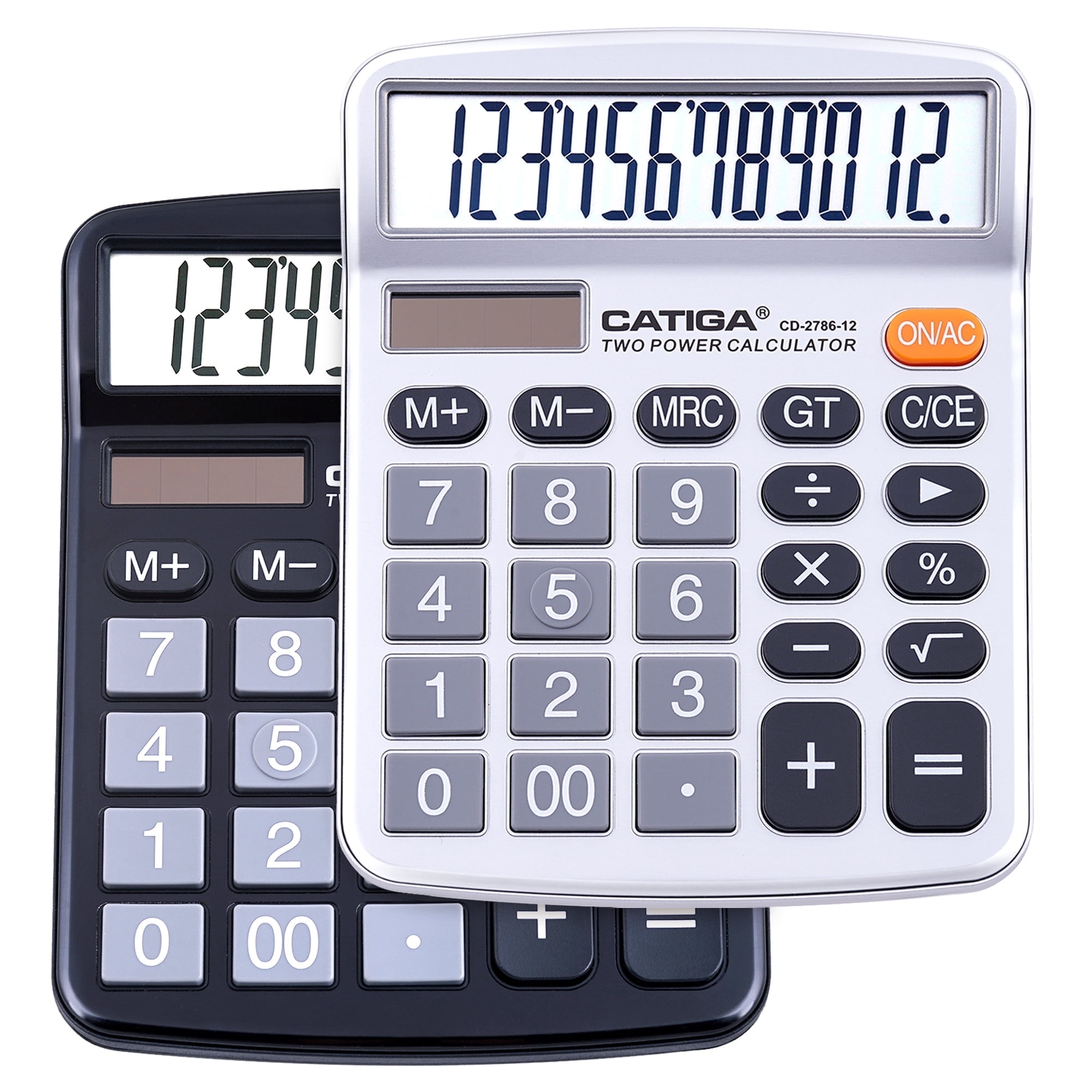 CATIGA Desktop Calculator (2 Pack) 12 Digit with Large LCD Display and Sensitive Button ...
