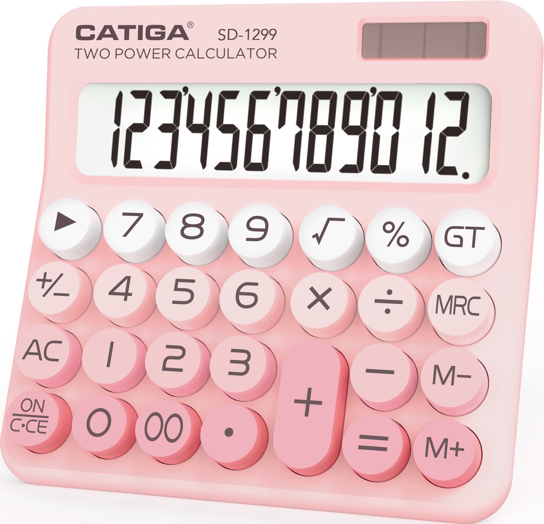 CATIGA Mechanical Switch Calculator with Dual Power, 12-Digit Aesthetic ...