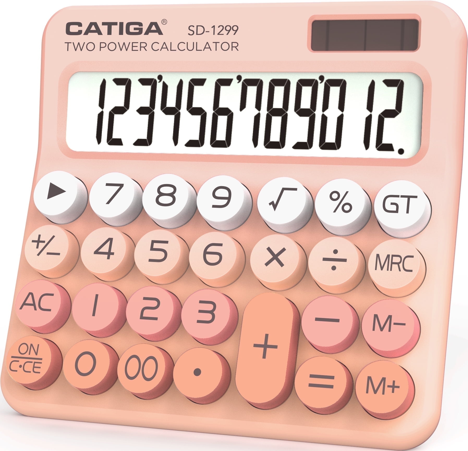 CATIGA Mechanical Switch Calculator with Dual Power, 12-Digit Aesthetic ...