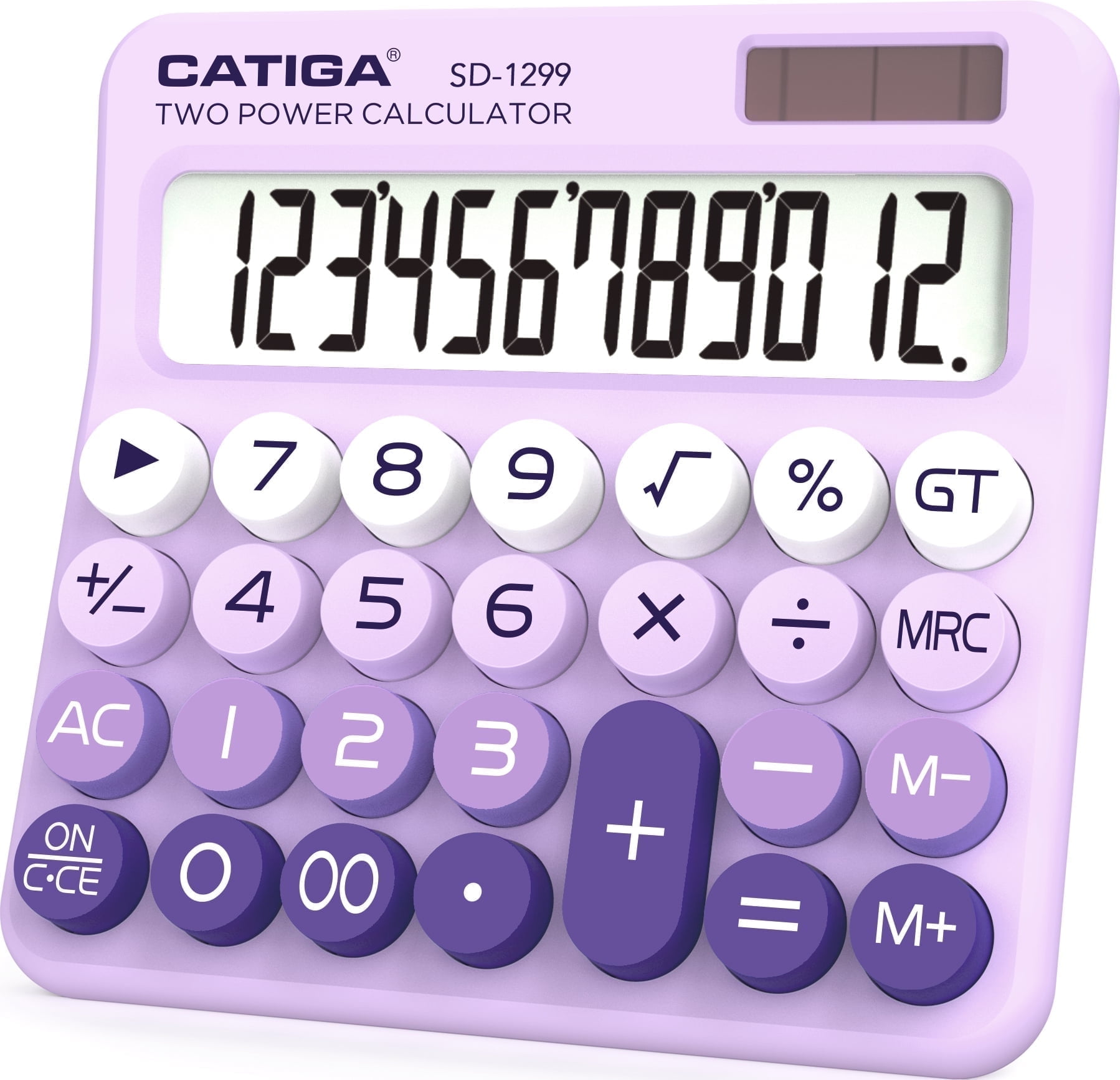 CATIGA Mechanical Switch Calculator with Dual Power, 12-Digit Aesthetic ...