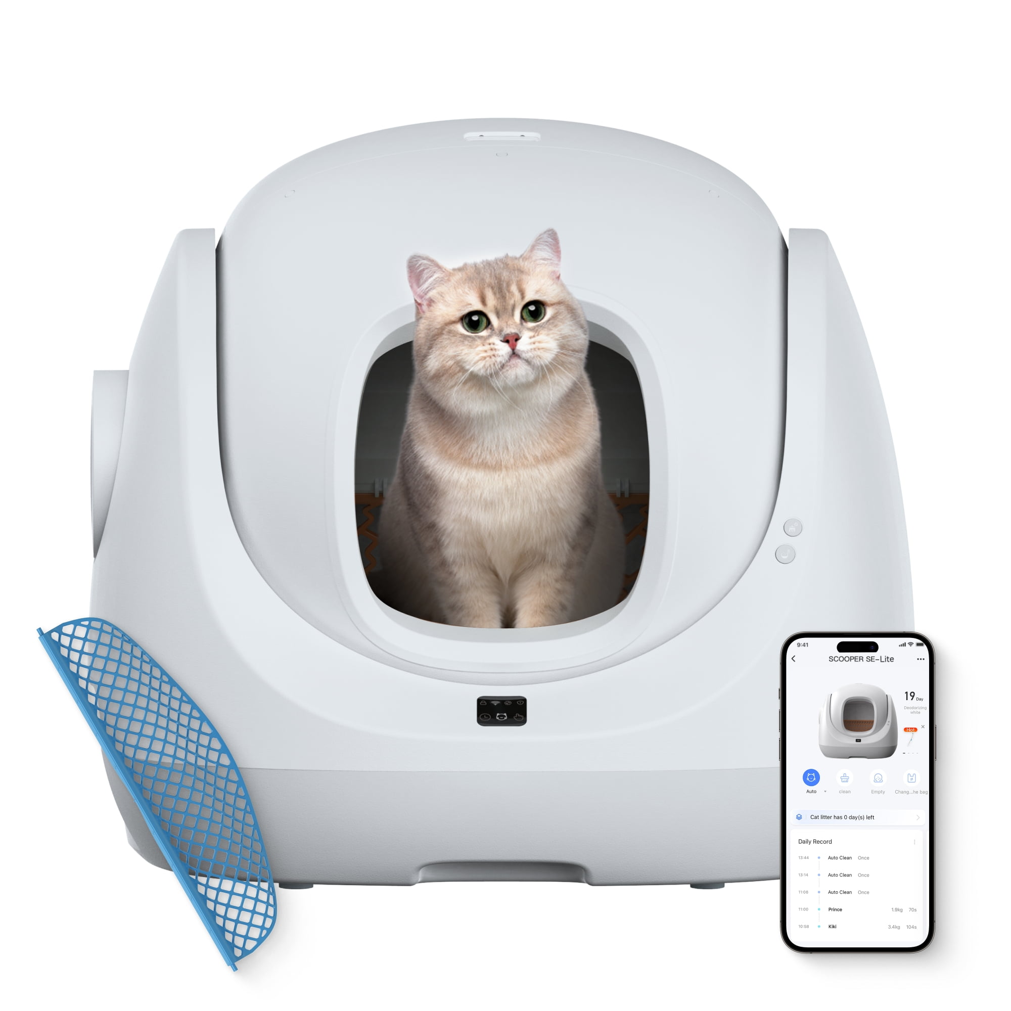 CATLINK Automatic Self-Cleaning Cat Litter Box with APP, Odor Control ...