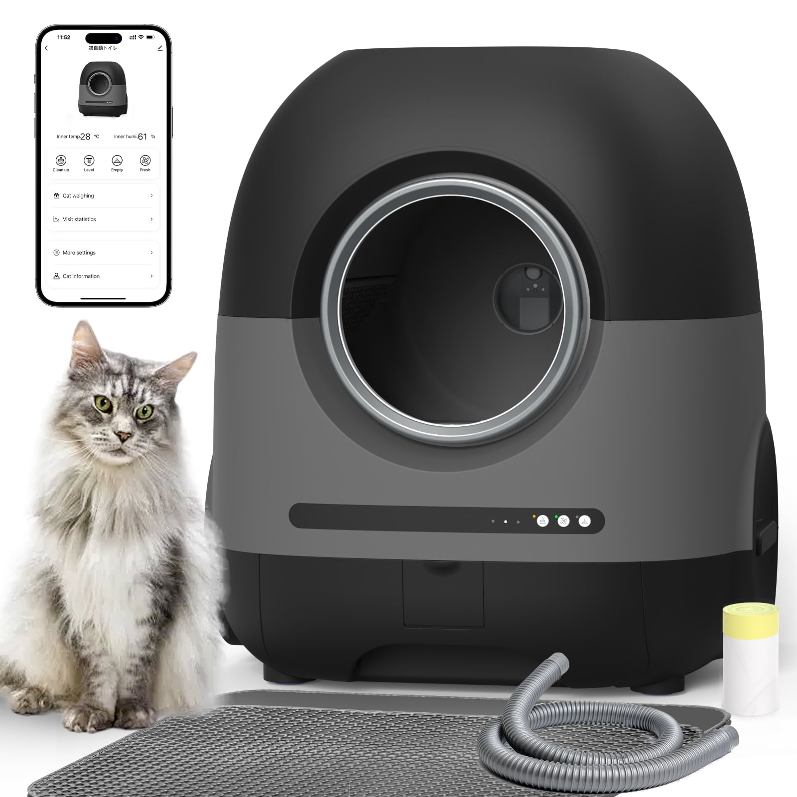 CATLK Self Clean Litter Box, 5G Wifi App Control 80L Space for Multiple ...